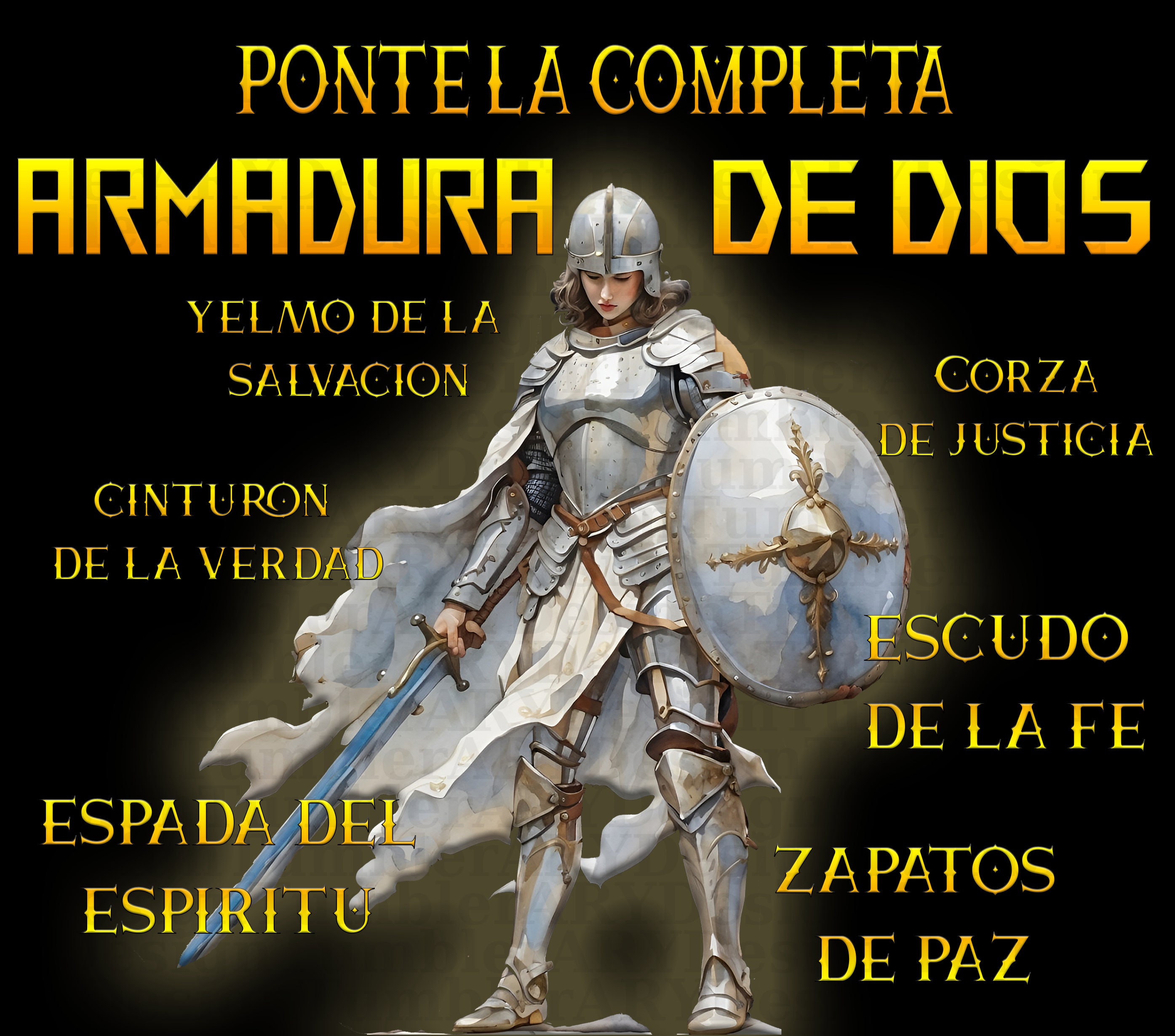 Armadura De Dios PNG Sublimation Design, Mujer De Dios Design, Woman of ...