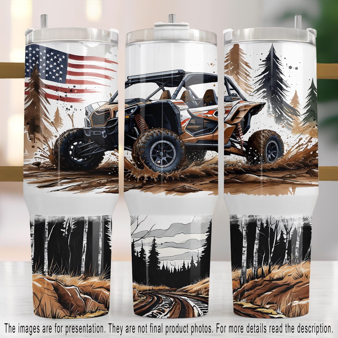 ATV Side by Side 40oz Quencher Tumbler Wrap PNG, Off-road 4-wheeler ...