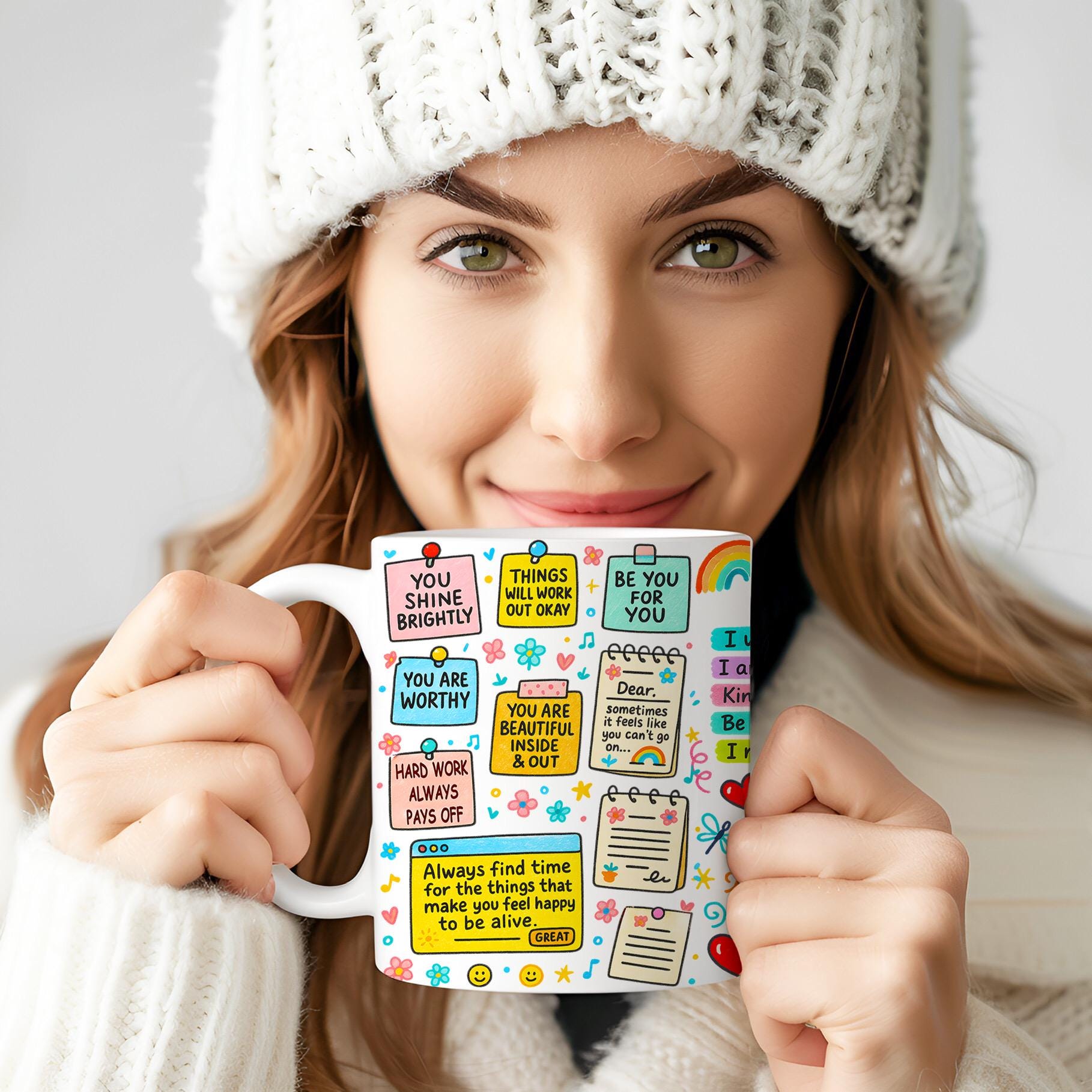 Daily Reminders Mug Wrap PNG, Motivational Affirmations 11oz 15oz Cup ...