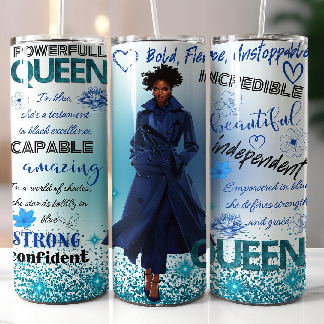 Empowering Black Woman Tumbler Wrap PNG, Positive Affirmations 20oz ...