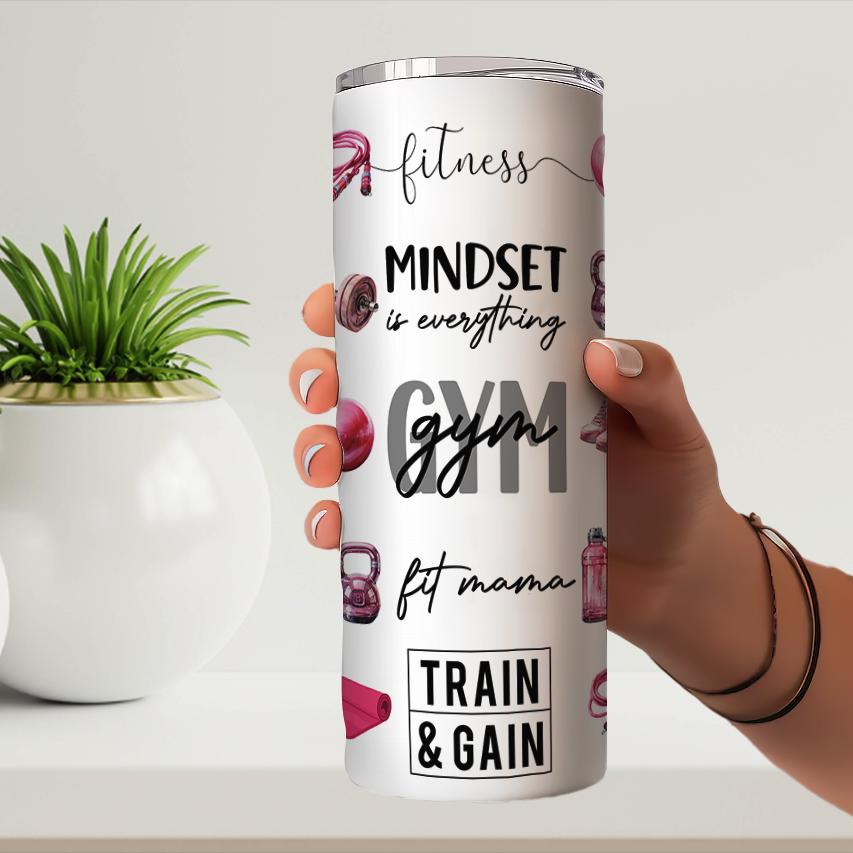 Workout Tumbler Wrap PNG – 20oz Skinny Gym Sublimation Design ...