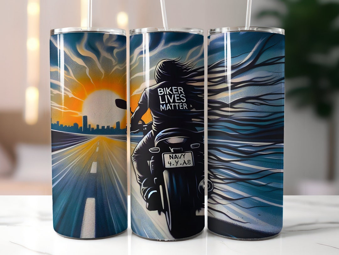 Biker Lives Matter PNG Sublimation Design, Rider Skull Tumbler Wrap ...
