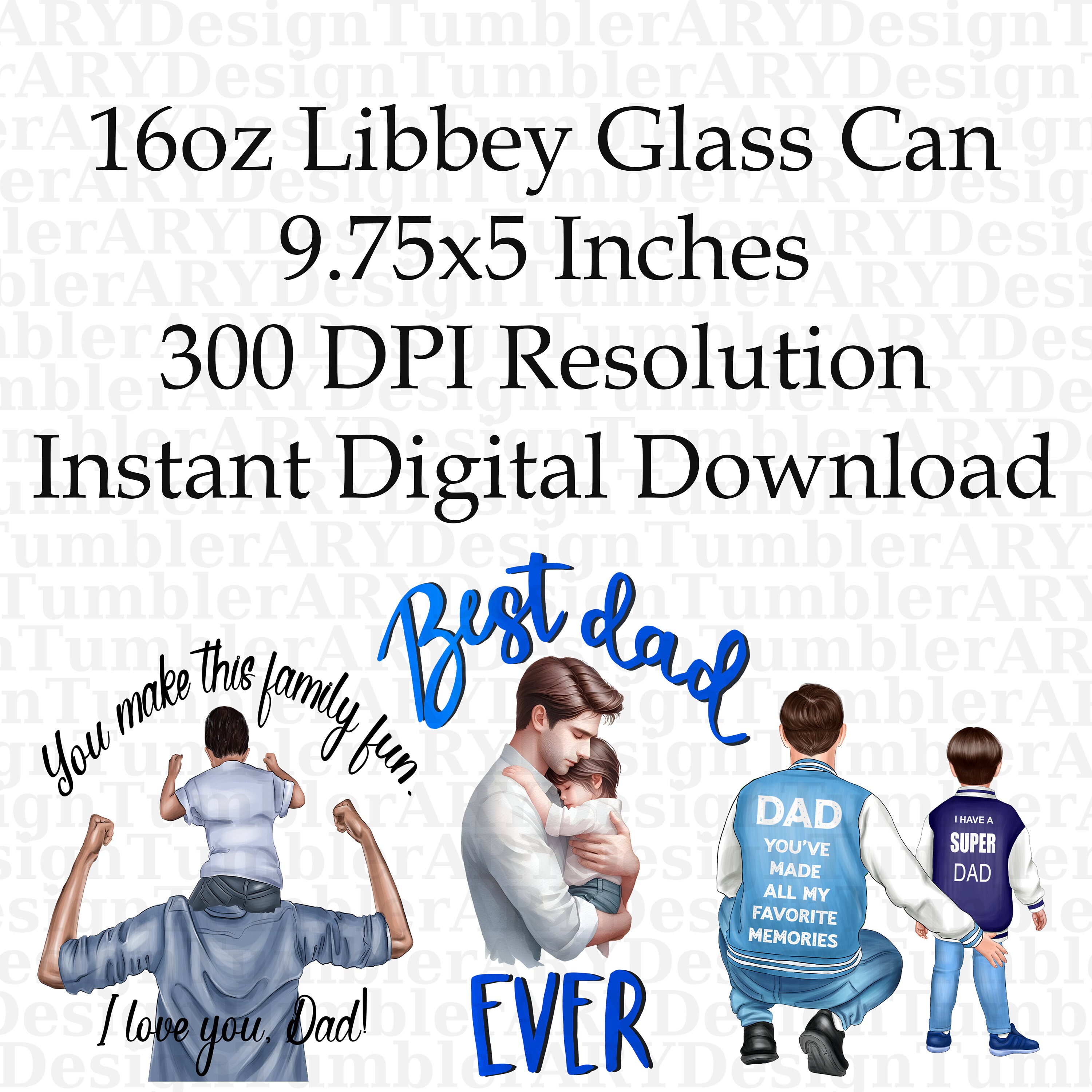 Happy Father's Day 16oz Libbey Glass Wrap, Best Dad Ever Sublimation ...