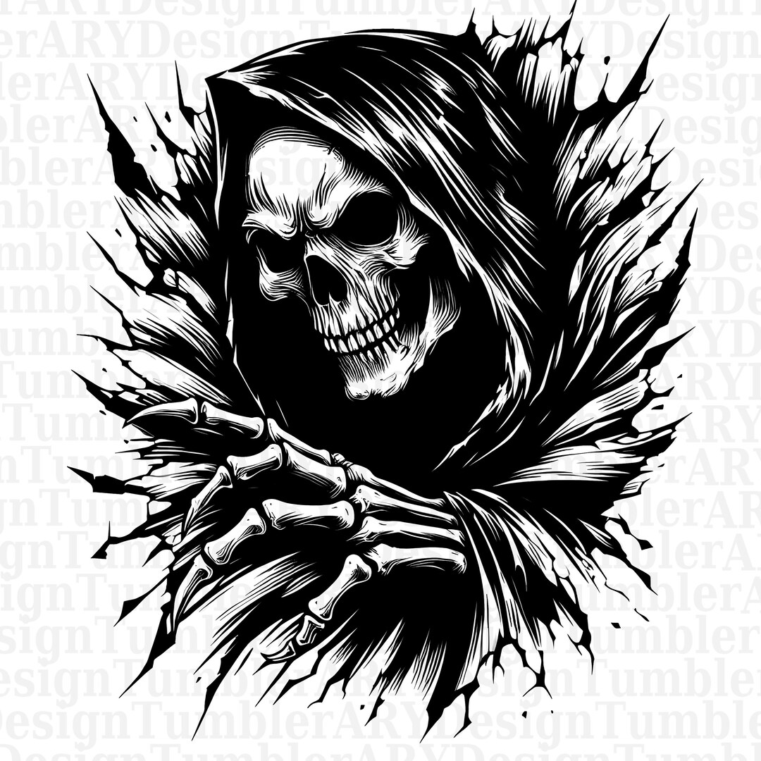 Death Breaking Wall Clipart Png, Grim Reaper Design Svg & PNG Files ...