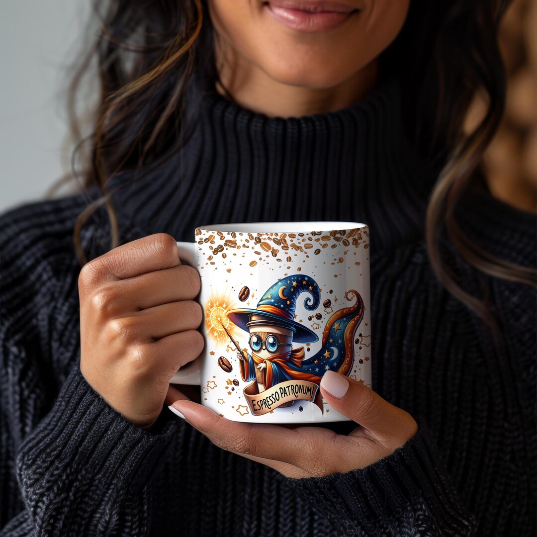Espresso Patronum 11oz & 15 Oz Mug Wrap PNG, Cute Wizard Coffee Mug ...