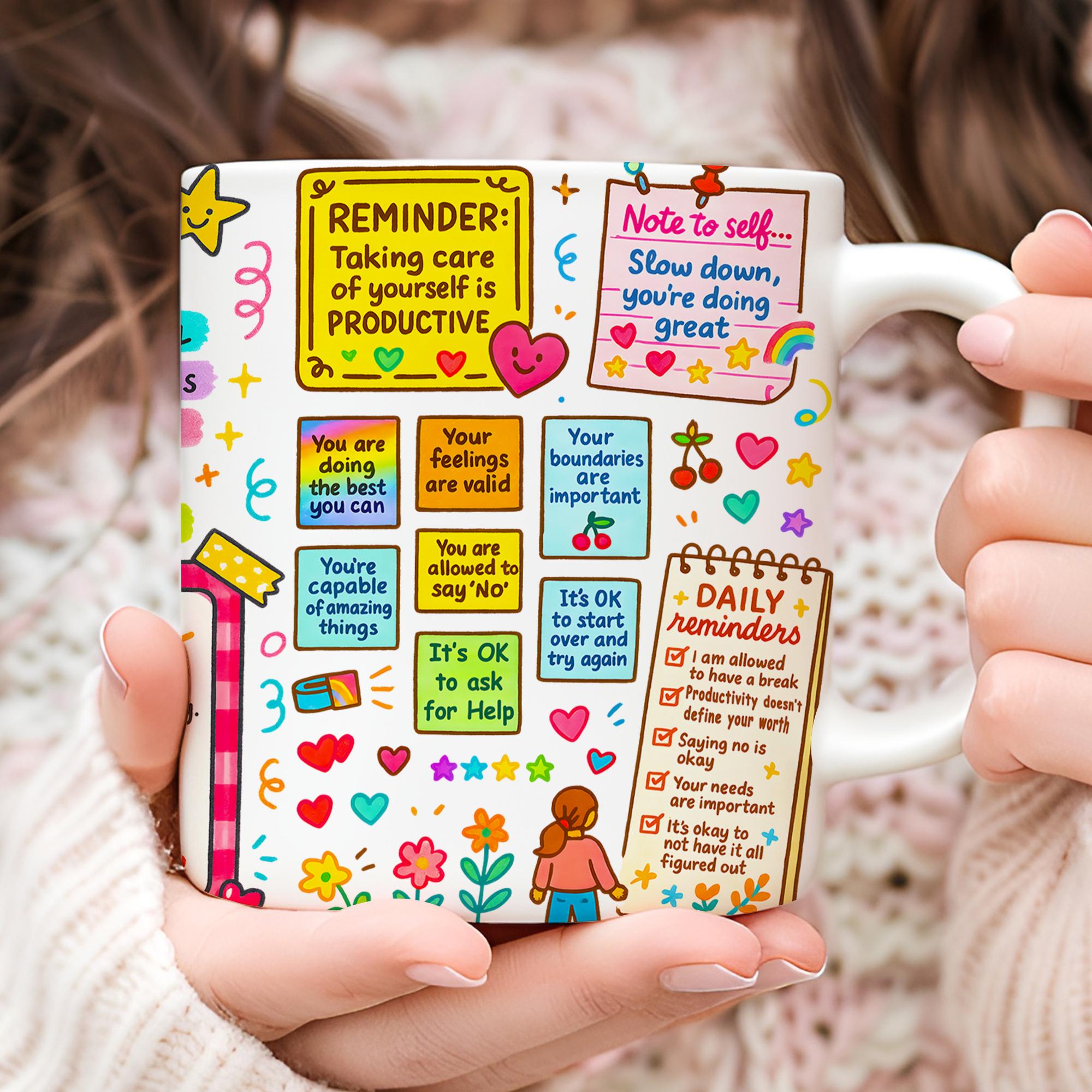 Daily Reminders Mug Wrap PNG, Motivational Affirmations 11oz 15oz Cup ...
