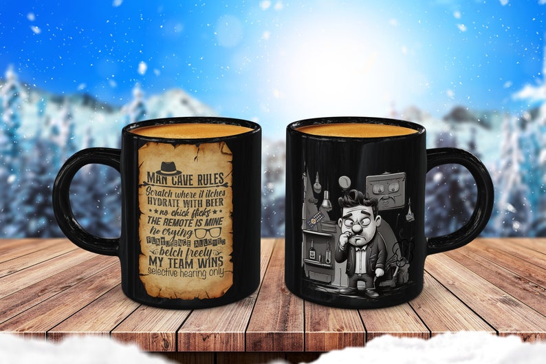 Man Cave Rules Mug: Funny Dad Gift (PNG Digital Download) - Etsy