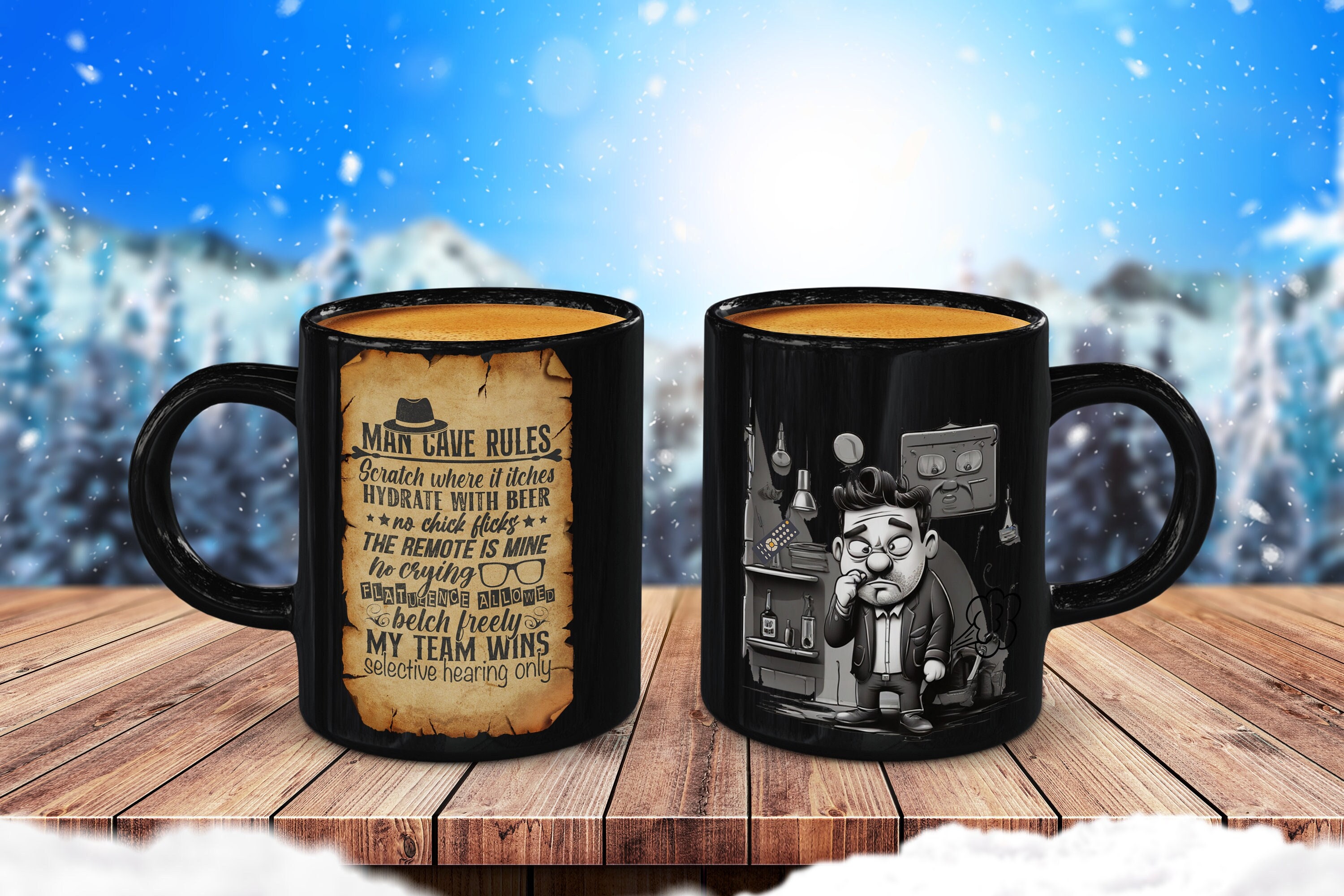 Man Cave Rules Mug Sublimation Template, Funny Rules Design, Dad Mug ...