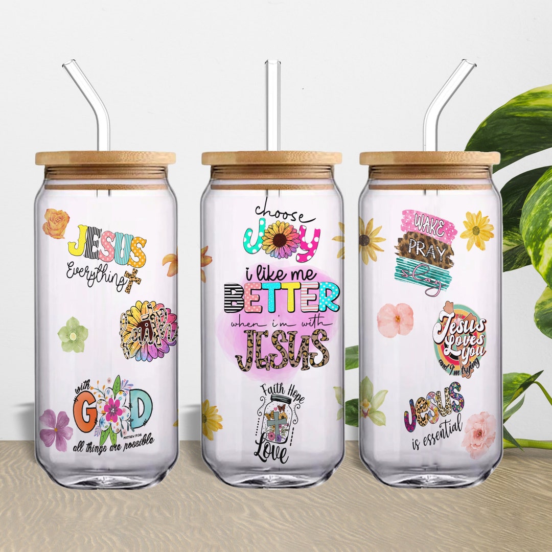 Christian Bible Verse Affirmations 16 Oz Libbey Glass Can Tumbler ...