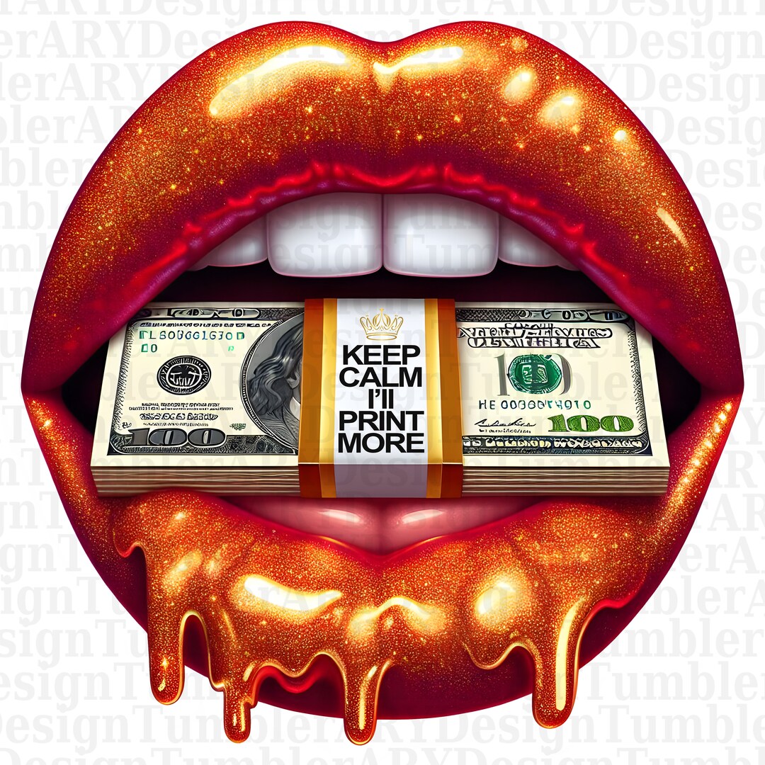 Buy 100 Dollar Bill Lips Png Sublimation Design, Money Lips Png ...