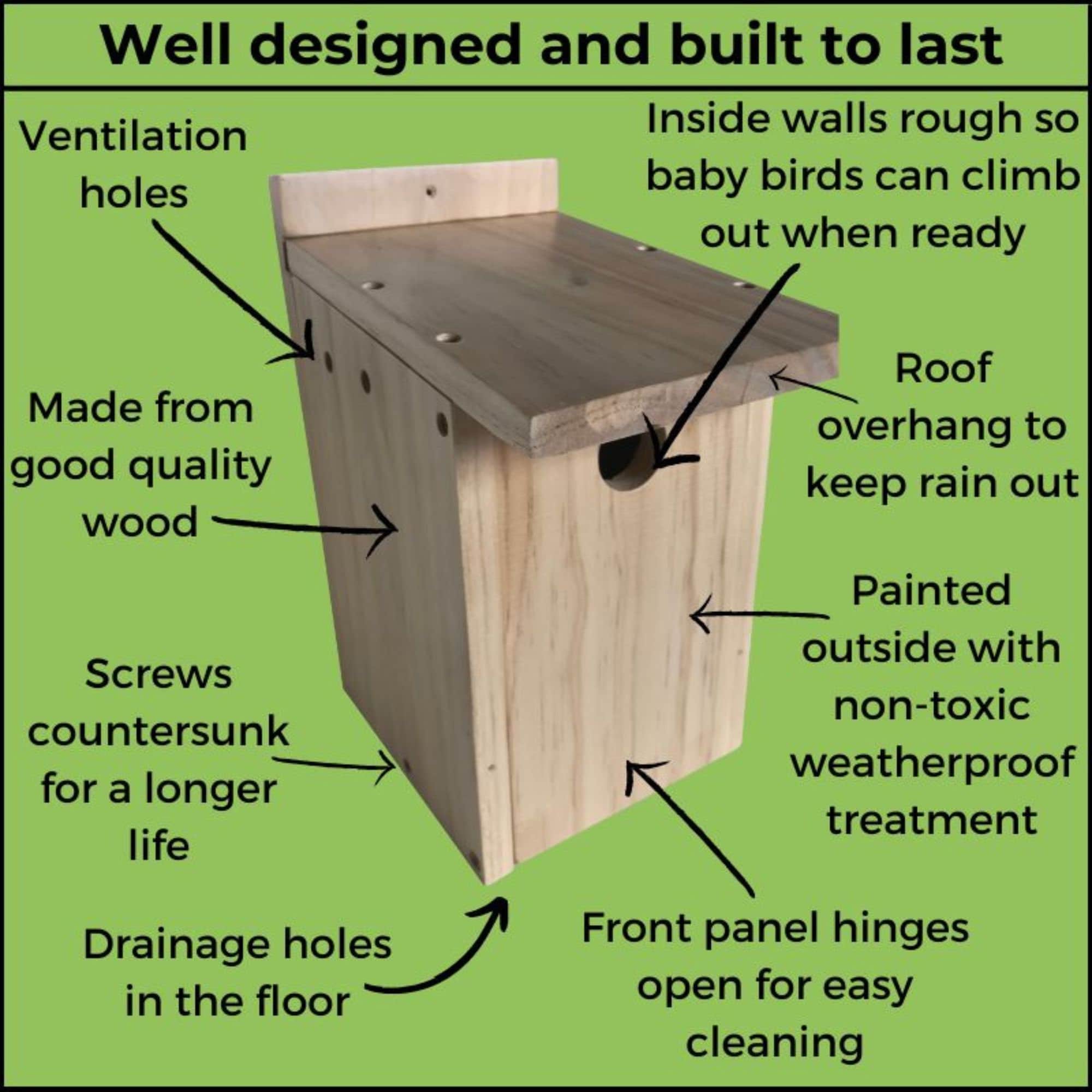 Build Your Own Bird Box Set DIY Kit Birds House Gift Wood for Children Adults Garden Self ...