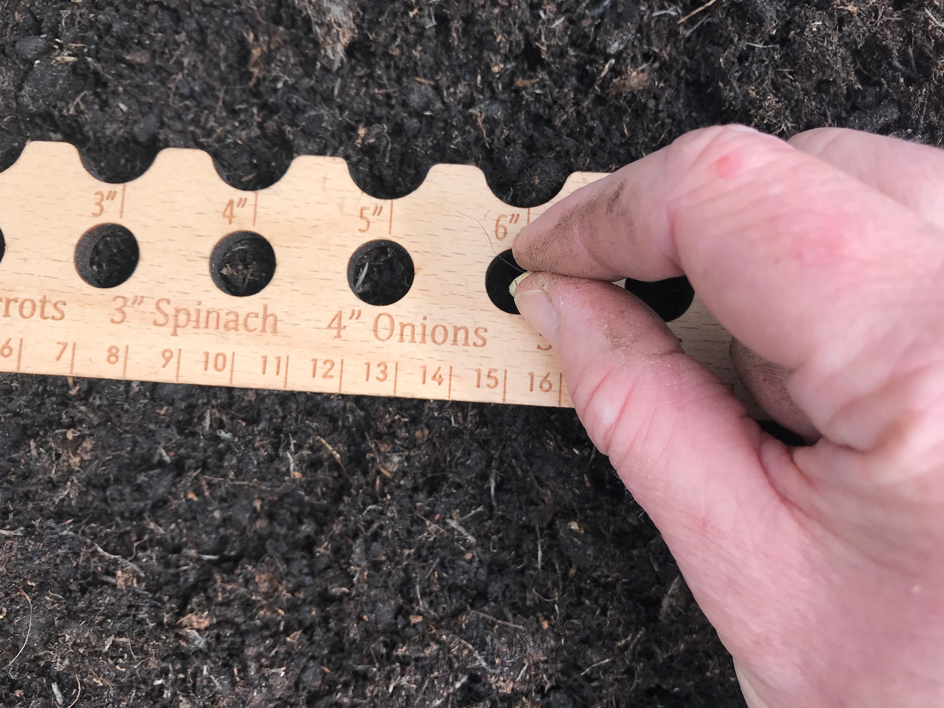 Planting Ruler Wooden Sowing Plant Seed Spacer Garden Gardener Gift Box ...