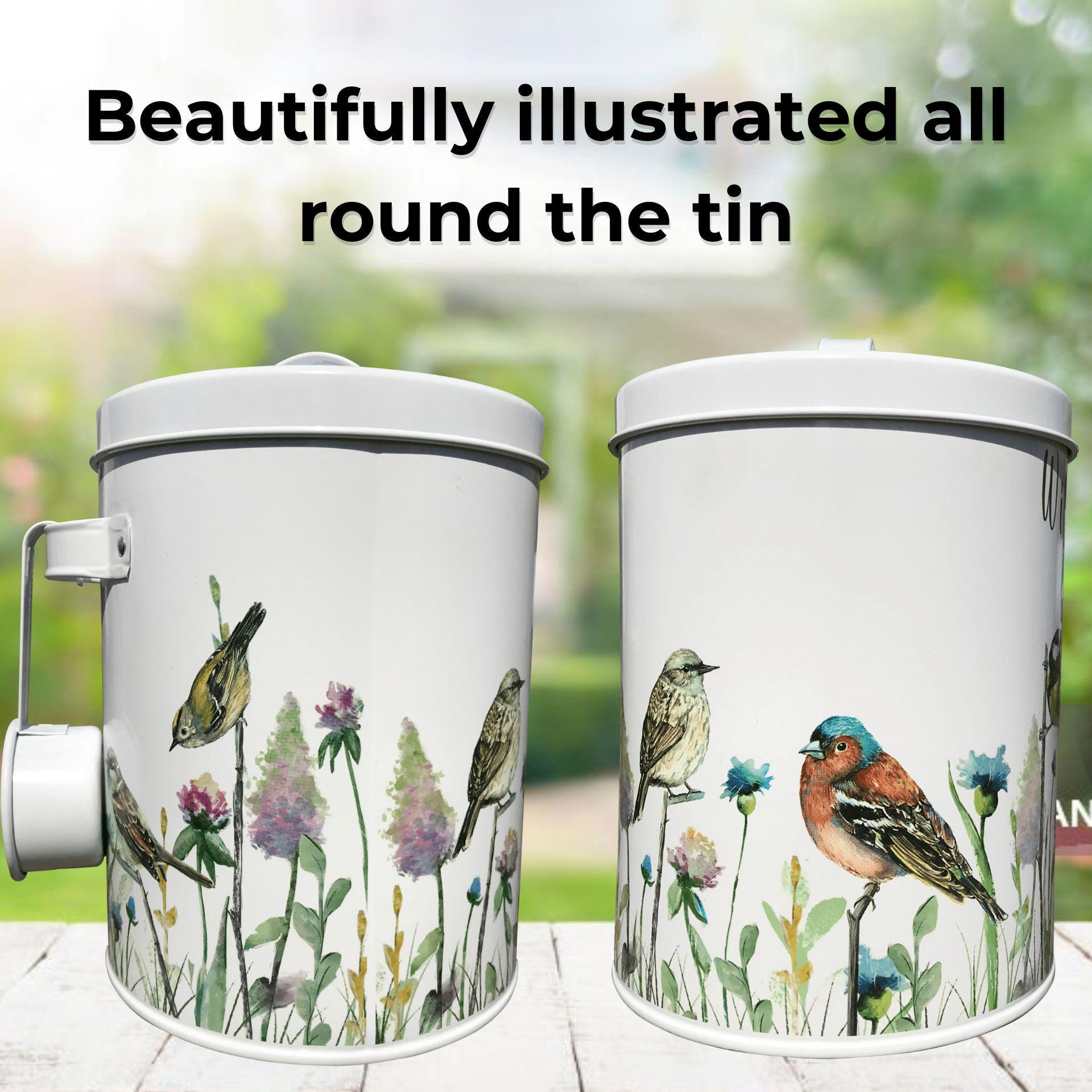 Wild Bird Food Tin With Scoop: Garden Bird Seed Storage - Etsy UK
