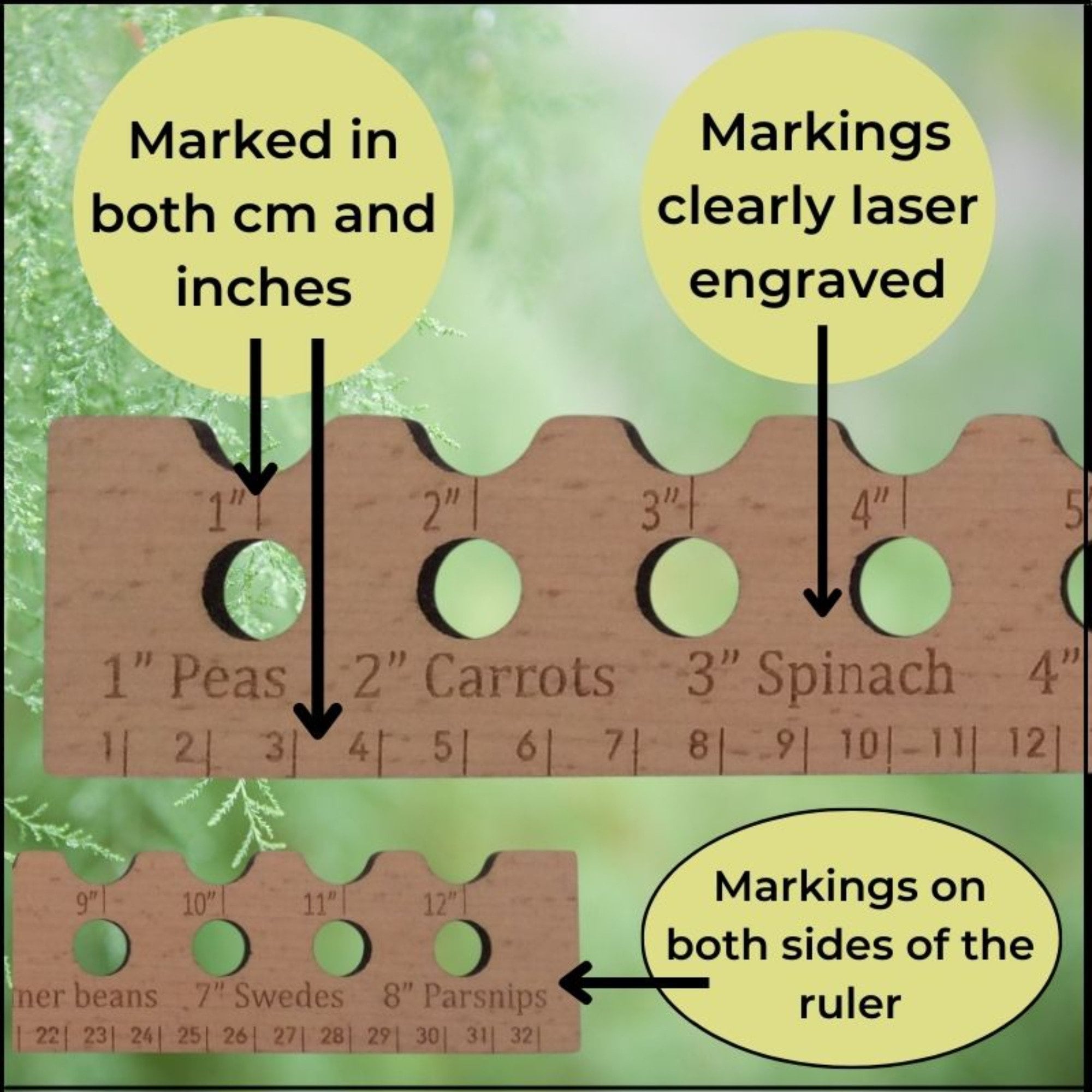 Planting Ruler Wooden Sowing Plant Seed Spacer Garden Gardener - Etsy UK