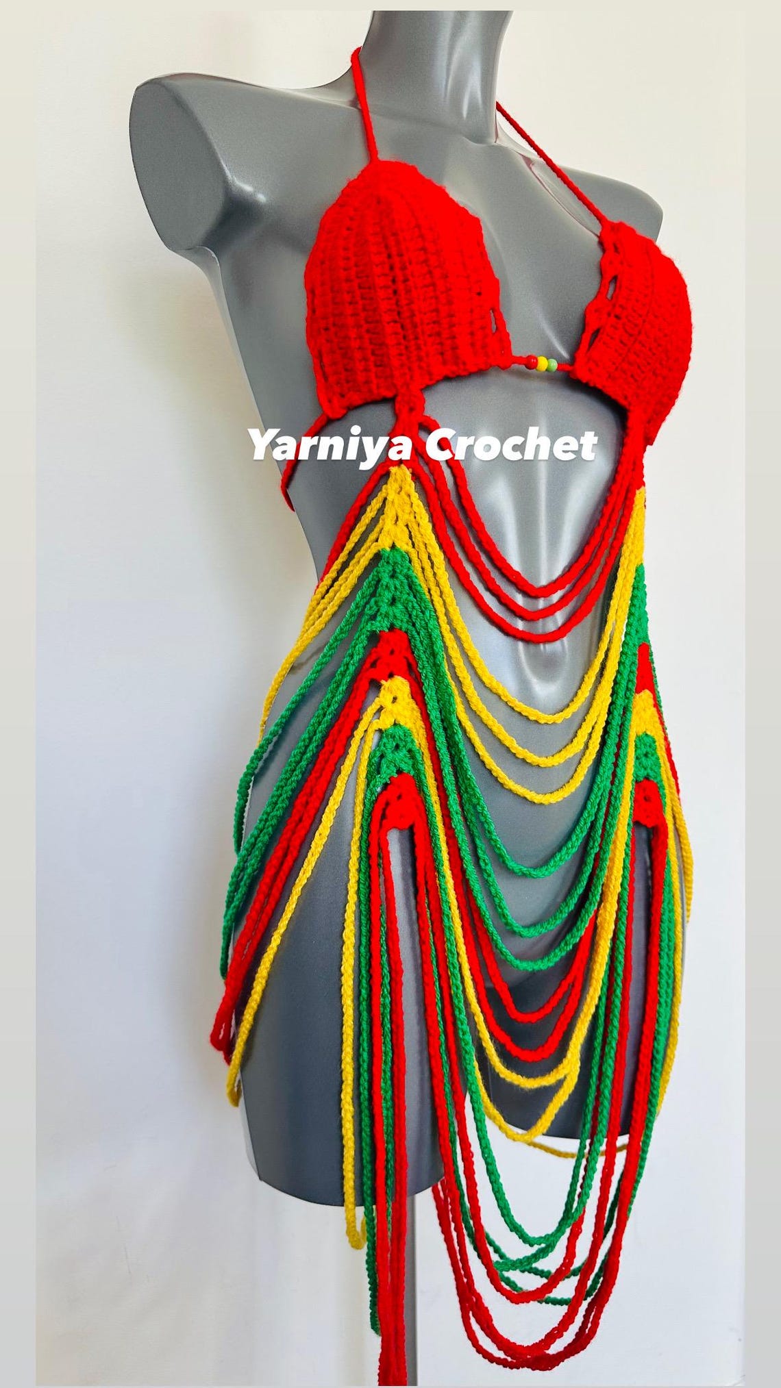Grenada Beach Dress, Handmade Crochet Carnival Cover Up, Vacation ...