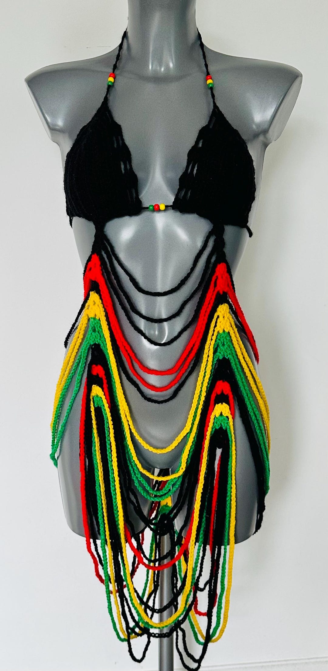 Reggae Beach Dress, Carnival Outfit, Crochet Beach Coverup, Holiday ...