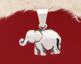 Tiny Elephant Pendant / Necklace Sterling Silver - Etsy