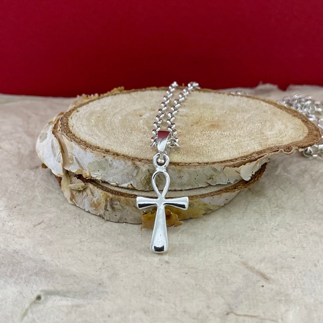 Egyptian Ankh Cross Silver Pendant, Tiny Ankh Necklace, Sterling 925 ...