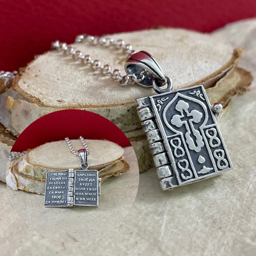 Holy Bible Silver Pendant, Bible Necklace, Sterling 925 Silver Bible ...