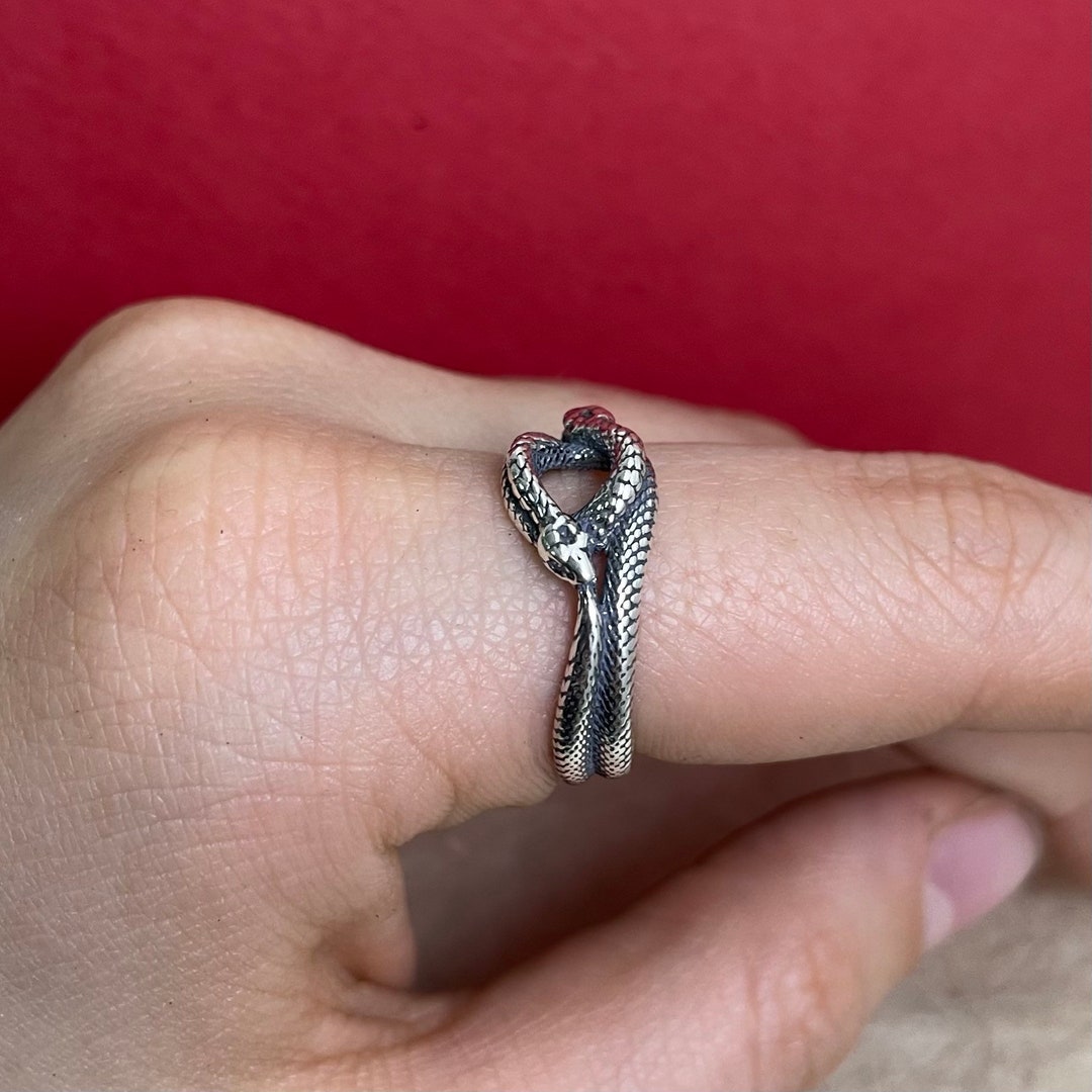 Ouroboros Snake Silver Ring, Snake Ring 925 Sterling Silver, Ouroboros ...