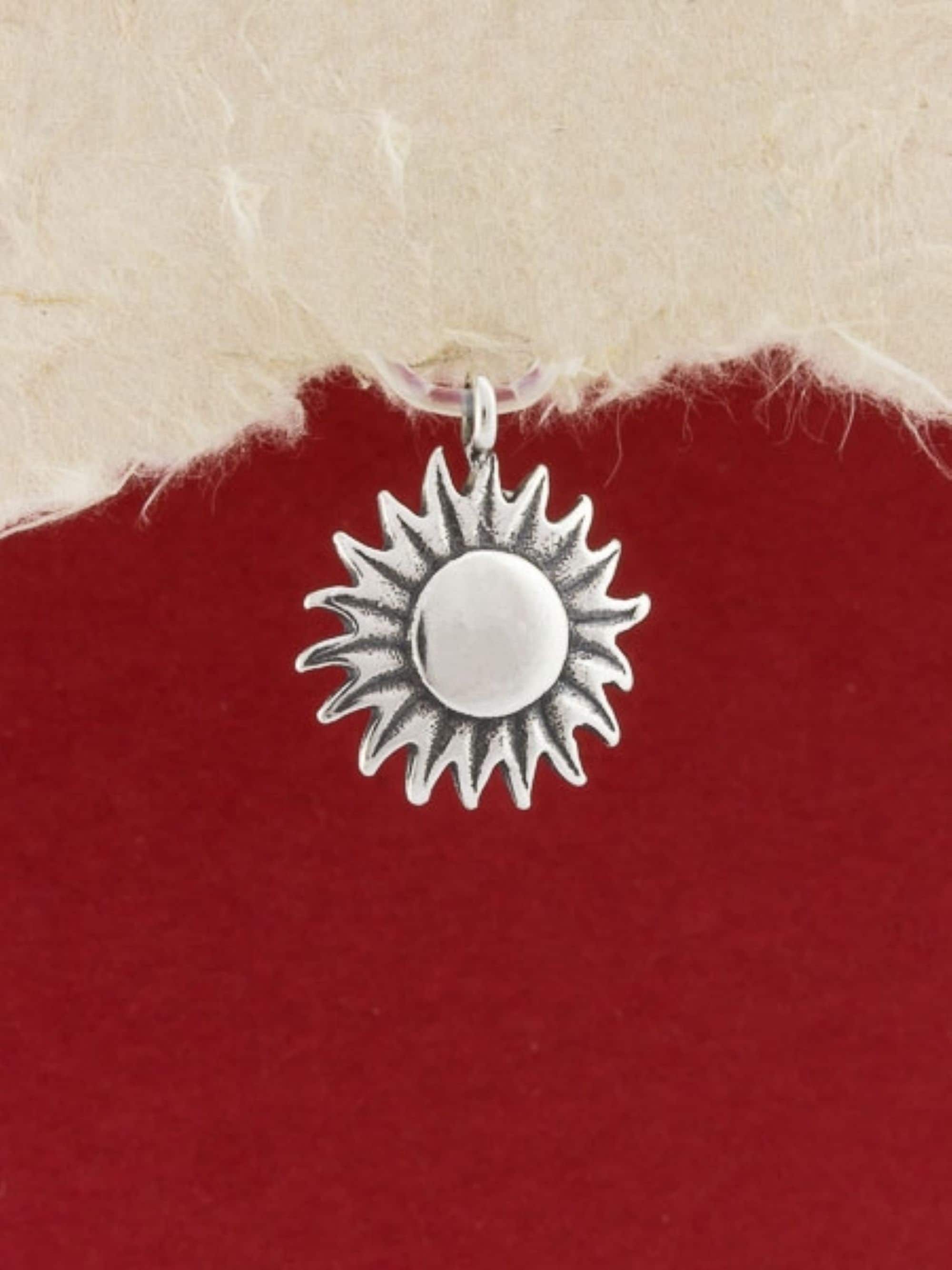 Smiling Sun Silver Pendant Sterling 925 Silver Sun Necklace - Etsy