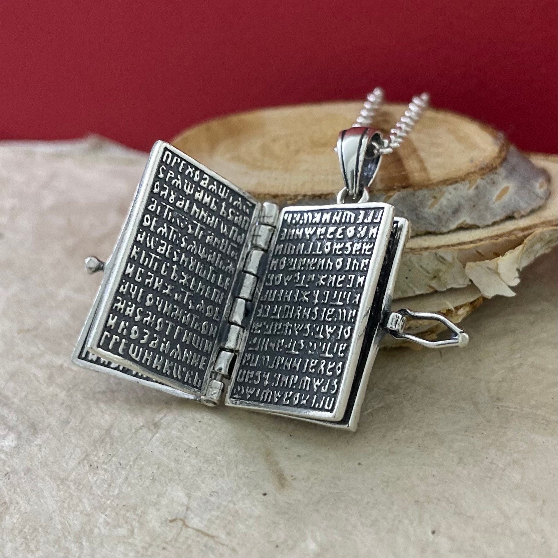 Holy Bible Silver Pendant Bible Necklace Sterling 925 Silver - Etsy