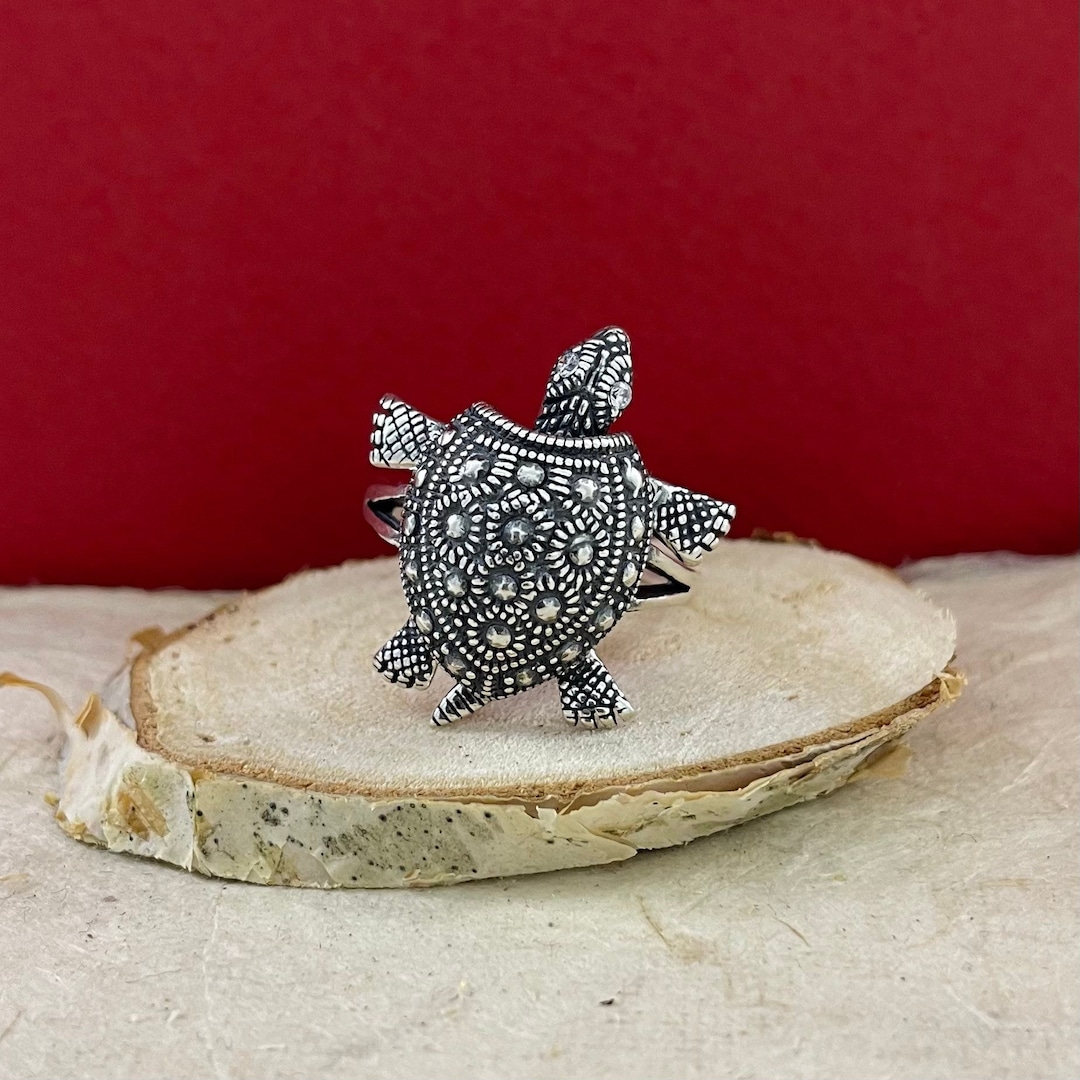 Sea Turtle Silver Ring, Movable Turtle Ring, 925 Sterling Silver Ring ...