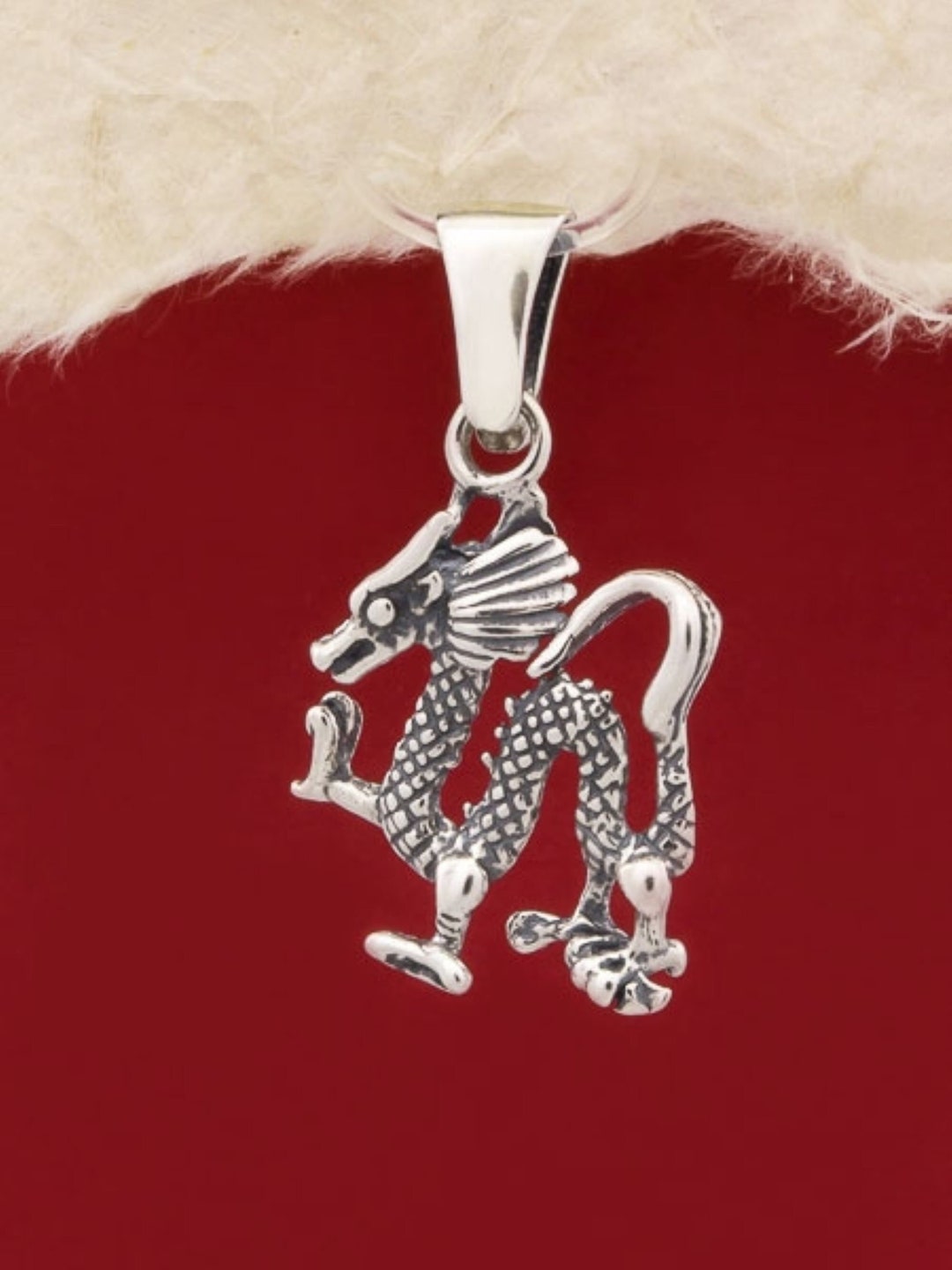 Dragon Silver Pendant, Chinese Dragon Pendant, Sterling 925 Silver ...