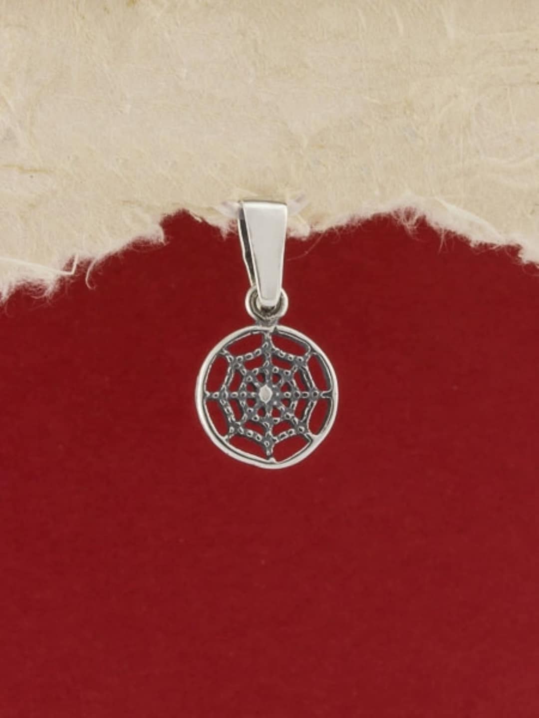 Spider Web Silver Pendant, Spider Web Necklace, Sterling 925 Silver ...