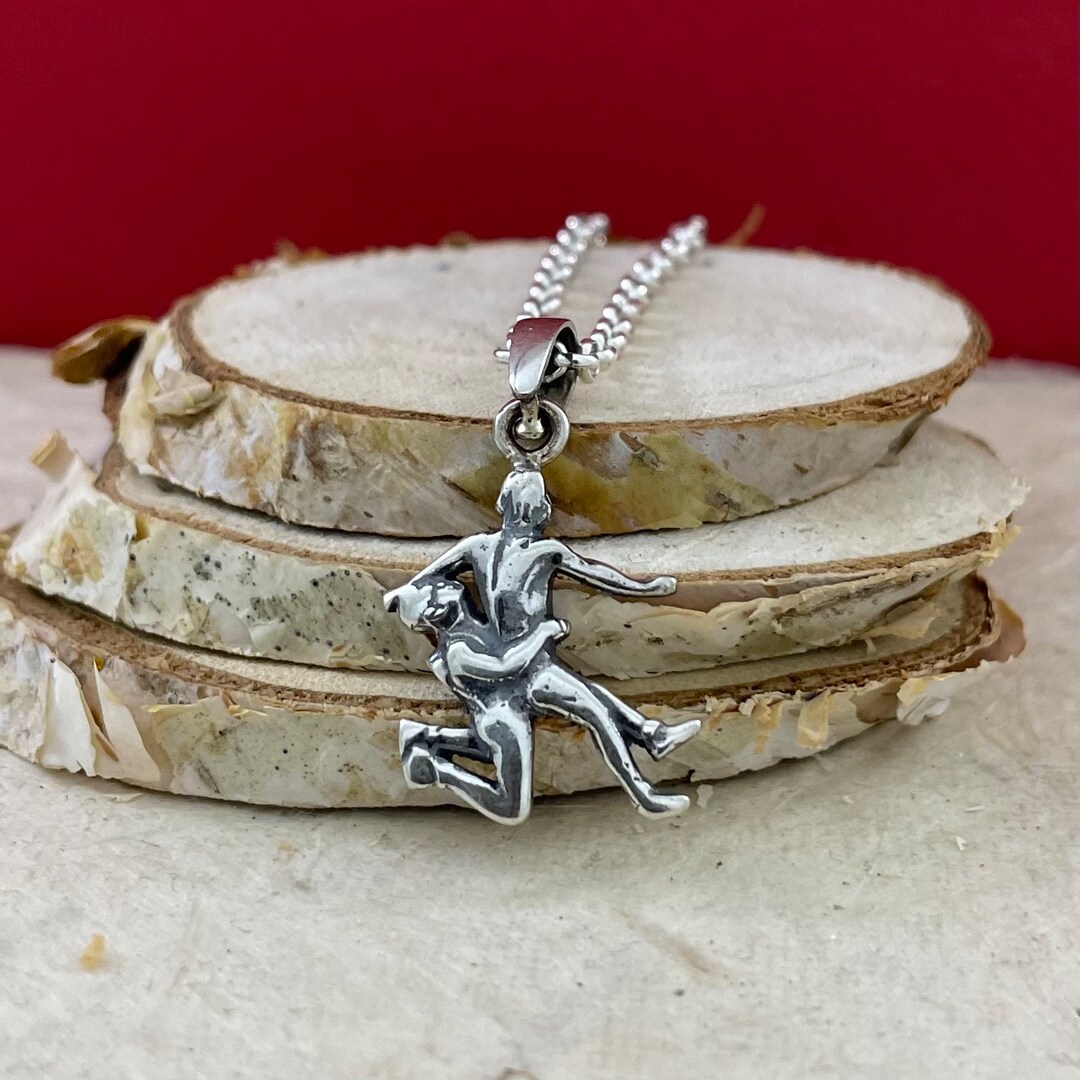 Wrestling Silver Pendant, Wrestlers Grip Necklace, Sterling 925 Silver ...