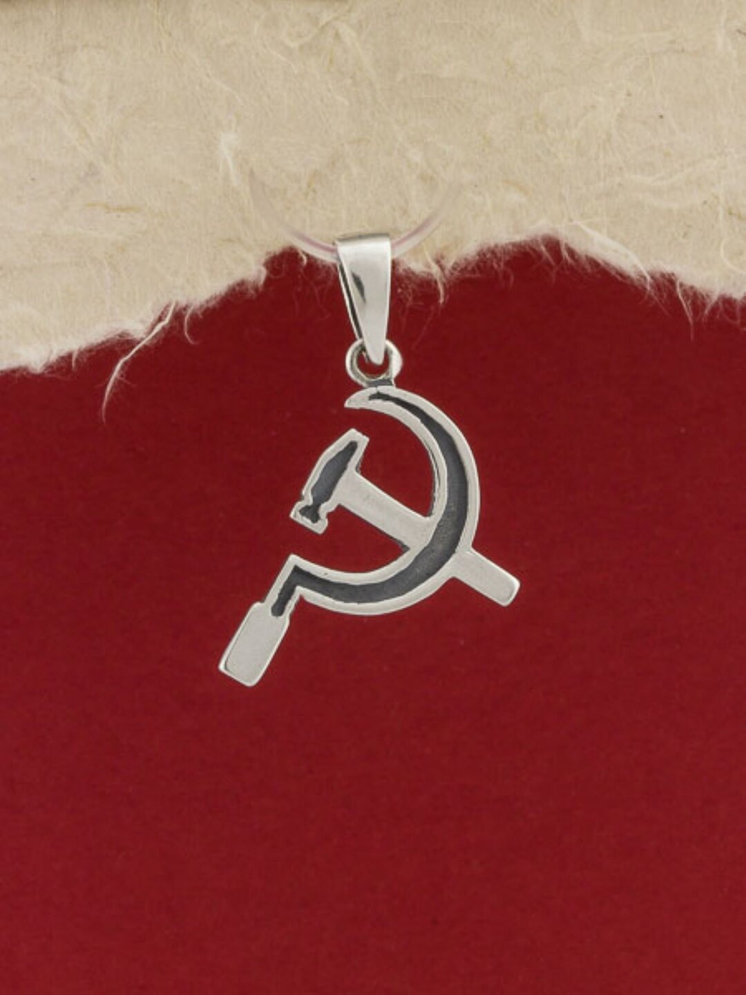 Hammer and Sickle Silver Pendant, Communist Necklace, USSR Symbol ...
