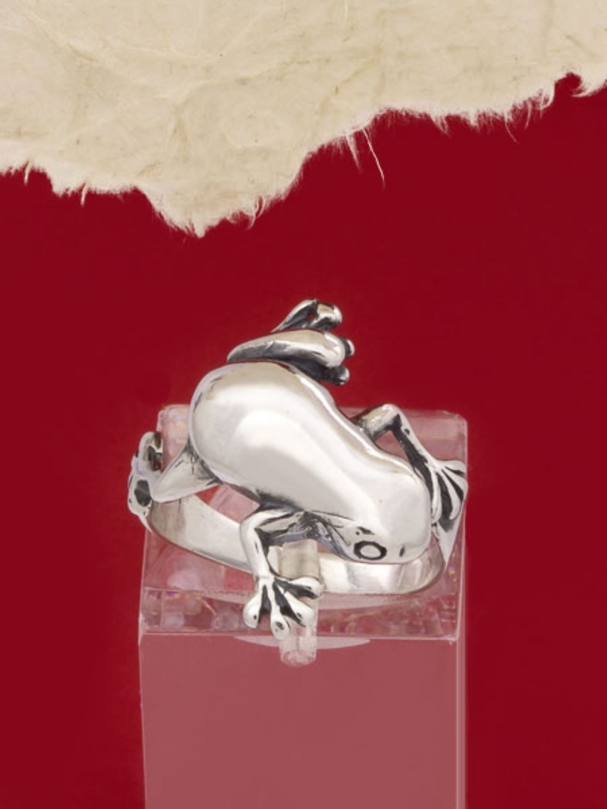 Frog Silver Ring, Coiling Frog Ring, Sterling Silver 925 Frog Ring ...