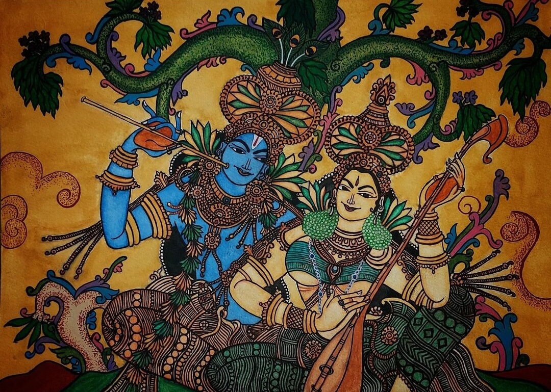 Lord Krishna Painting / Krishna Radhe/ Spiritual Painting/ Krishna Home ...