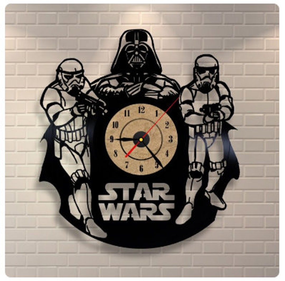 Clock Star Wars Darth Vader Vector 3D Silhouette Decoration Wall ...