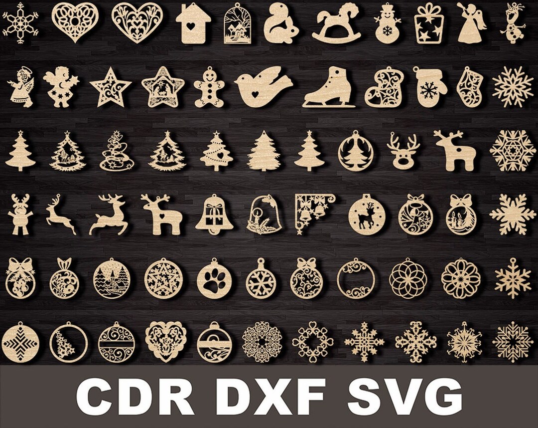 66 Christmas Decoration 3D Laser Cut, Lightburn, Lasergrbl Downloads ...