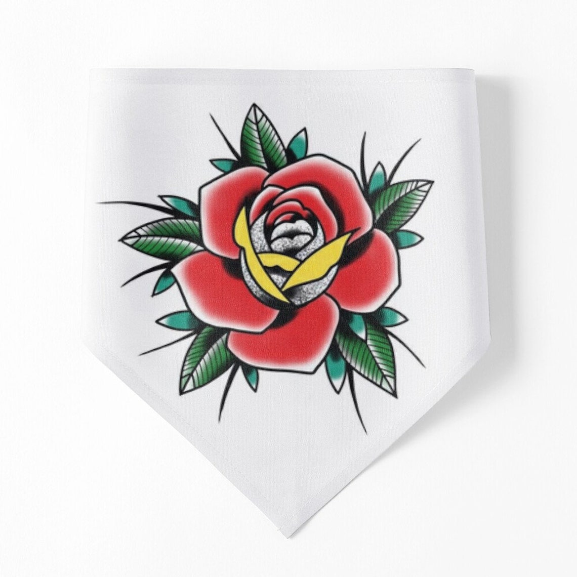 Traditional Rose Tattoo Style Design Traditional Colours - Etsy