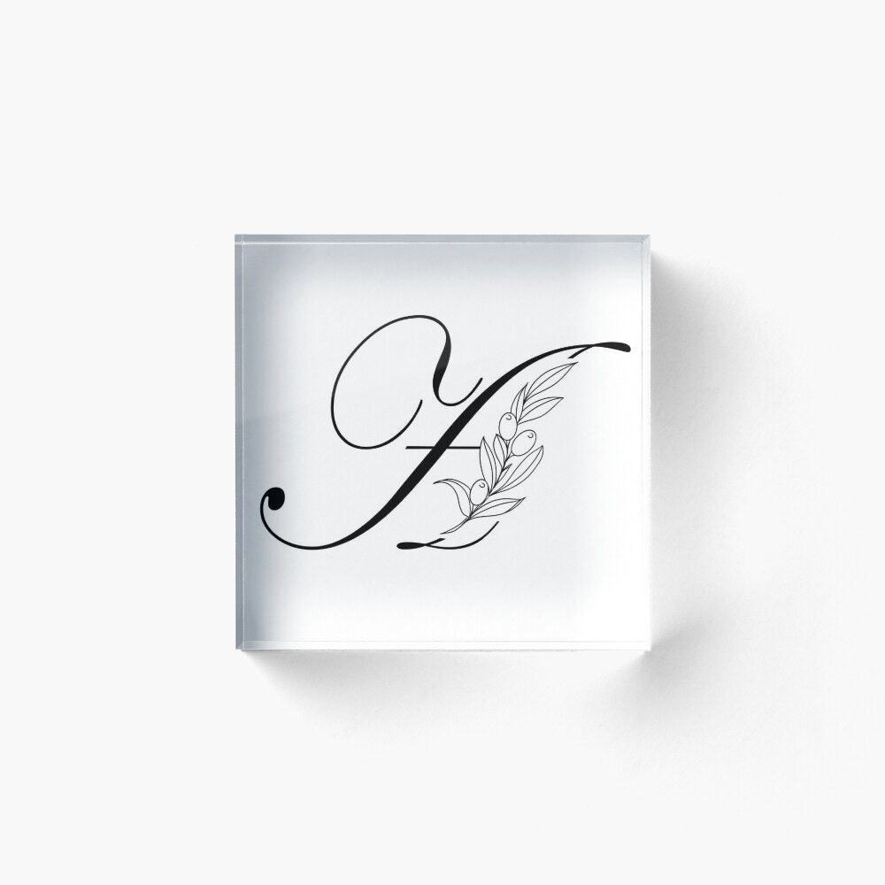 Elegant Letter A With Olive Branch Digital Illustration, Script, Letter ...
