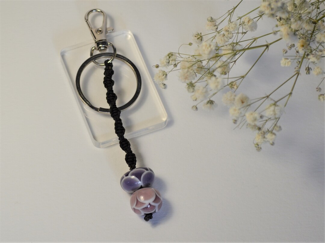 Murano Glass Keychain, Murano Glass Purse Decoration, Glass Flowery ...