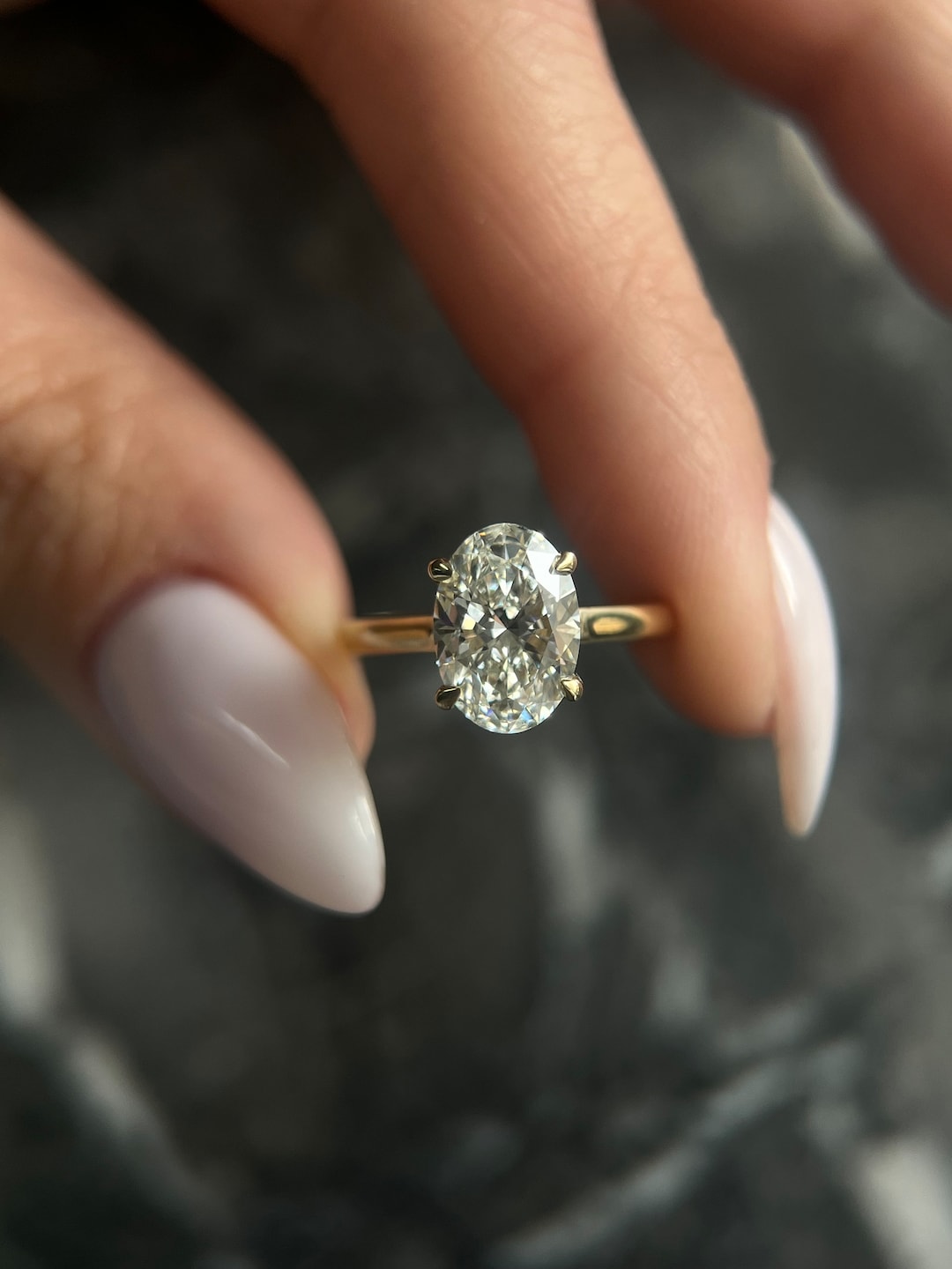 D Color VVS2 Clarity Cathedral Style Oval Cut 2.1 Carat IGI Certified ...