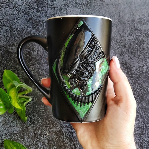 Mug Xenomorph Alien on Unicorn Horror Cute Giger - Etsy