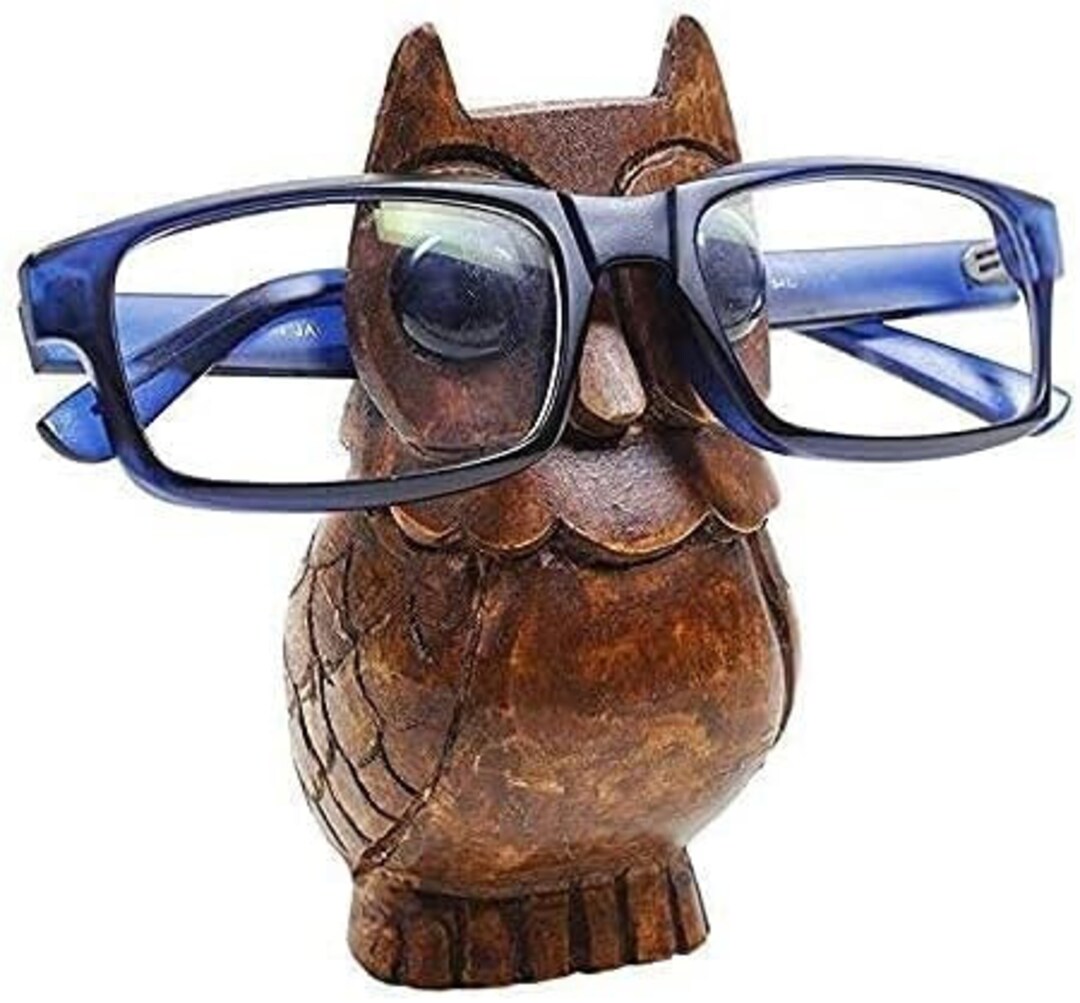 Wooden Owl Eyeglass Holder Handmade Owl Shaped Spectacle Holder ...