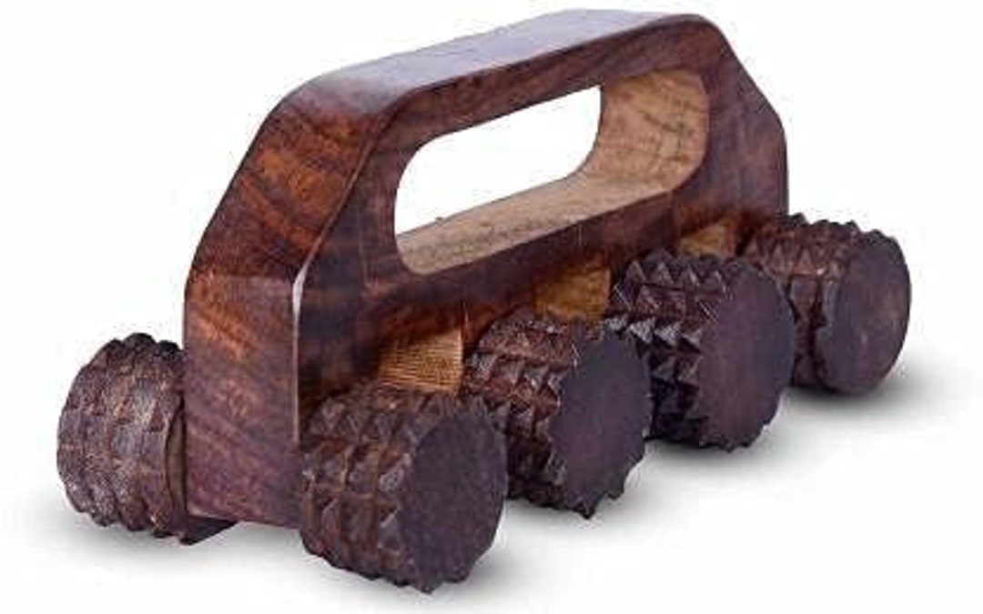 Wooden Handhold 8 Wheel Massager Rollers Relaxation/improved Blood Circulation/body Stress ...
