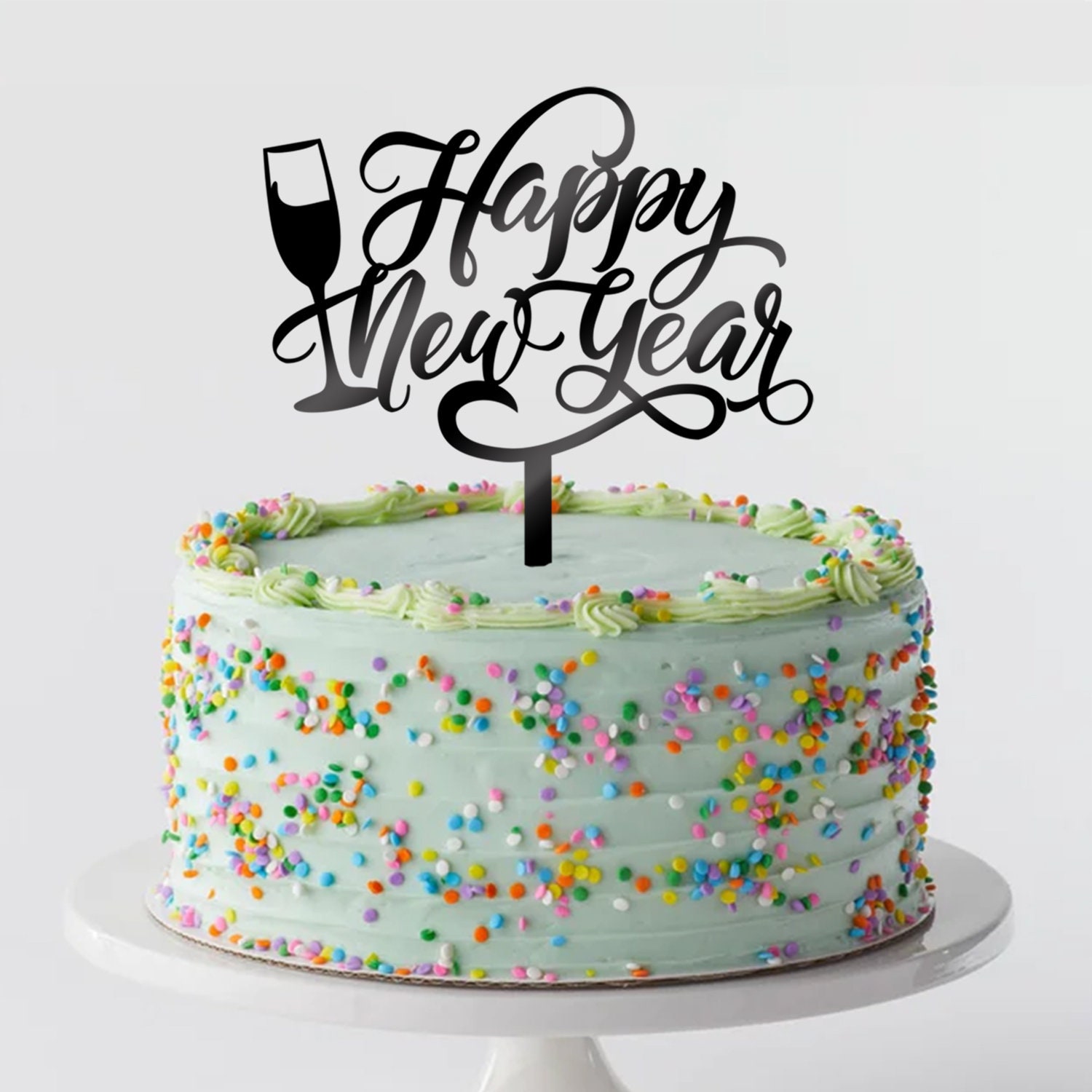 Delightartncraft Customized Happy New Year Cake Topper - Etsy