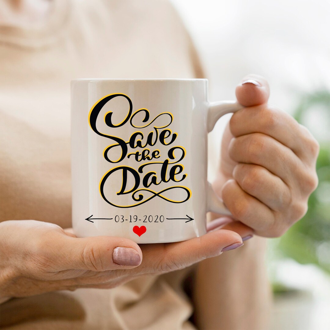 Delightartncraft Save the Date Coffee Mugpersonalized Engagement Coffee ...