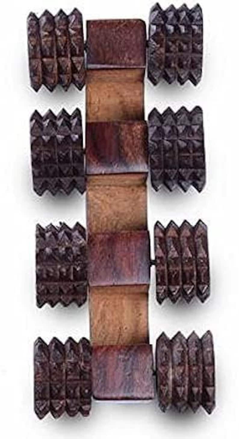 Wooden Handhold 8 Wheel Massager Rollers Relaxation/improved Blood ...