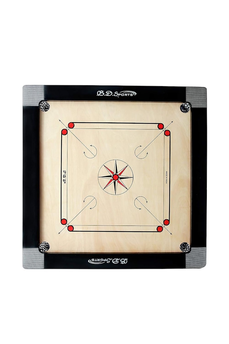 Carrom Board 36inch With 4 Border With Wooden Coins, Striker and Carrom ...