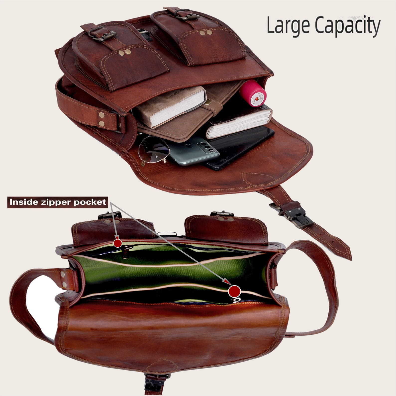 Leather Crossbody Purse Bag Women, Leather Sling Shoulder Bag, Travel ...