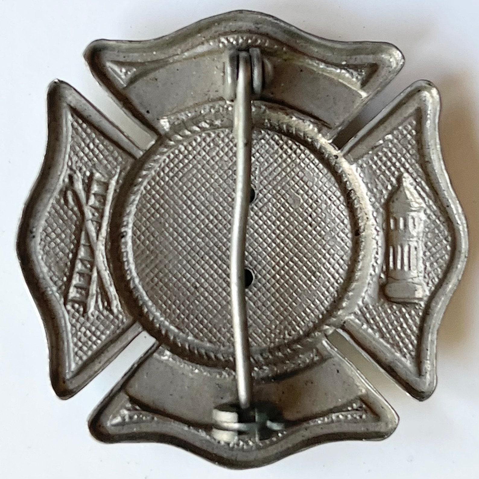 Original Vintage CIVIL DEFENSE BADGE Ridgefield N.J. Fire Dept. Metal ...