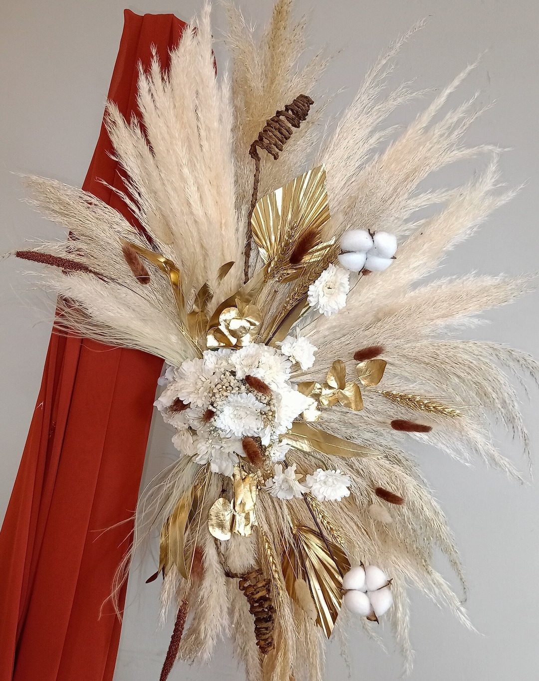 36'' Pampa Arrangement XL Pampa Wall Decoration Pampas Grass Mirror ...