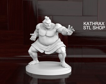Edmond Honda From Street Fighter I STL L 3D Digital Printing STL File for 3D Printers, Movie ...